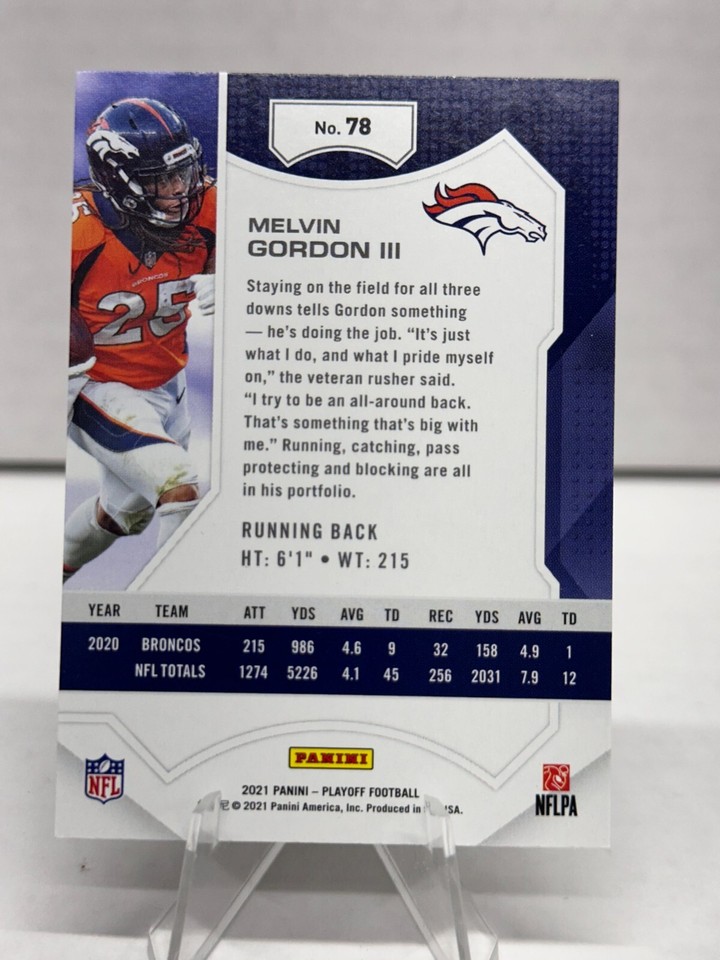 2021 Panini Playoff Football #78 Melvin Gordon III Denver Broncos | eBay