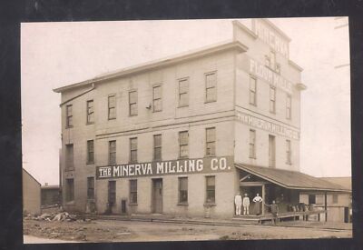 REAL PHOTO MINERVA OHIO MILLING COMPANY FACTORY VINTAGE POSTCARD | eBay
