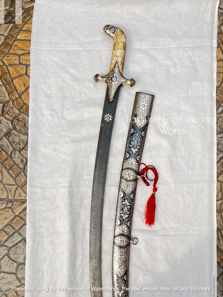 KILIJ SWORD, KILIJ HEAD, ARABIAN silver calligraphy scabbard sword ...