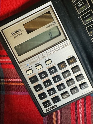 Vintage Casio fx-451M Scientific Calculator w Folding Keyboard Case ...