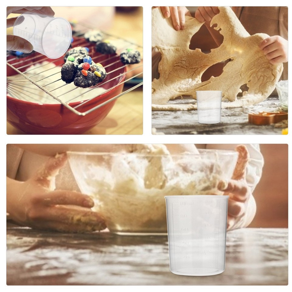 50pcs Kitchen Measuring Cups: Reusable Plastic Beaker Measurement ...
