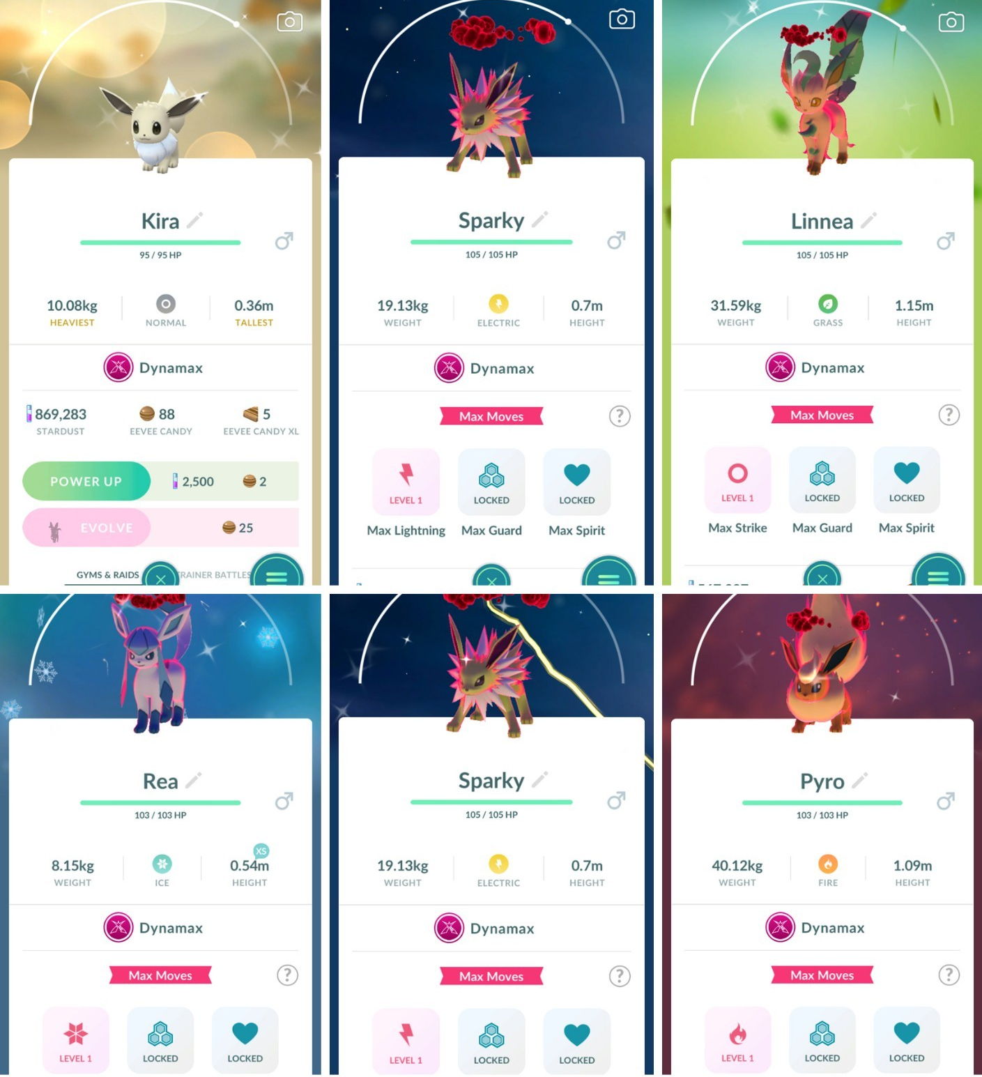 Shiny Eevee Dynamax and evolve form - PTCs - Read Description | eBay