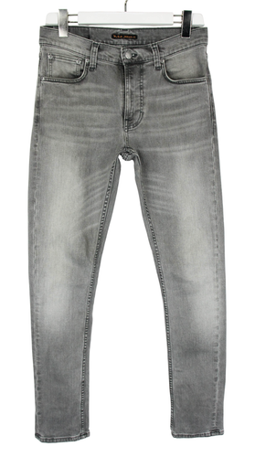 NUDIE Lean Dean Pine Grey Jeans Men's W28/L32 Slim Fit Whiskers Faded ...