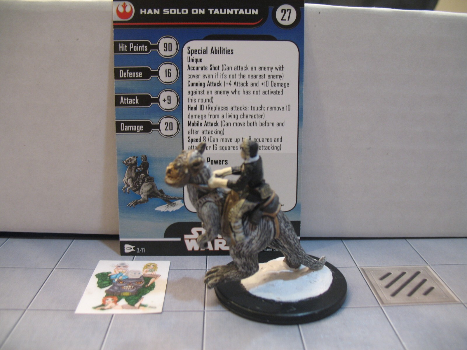 =Star Wars Miniatures BATTLE OF HOTH Han Solo on Tauntaun 3/17 with ...