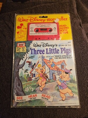 Walt Disney storyteller - Three Little Pigs Cassette w Book - See Hear ...