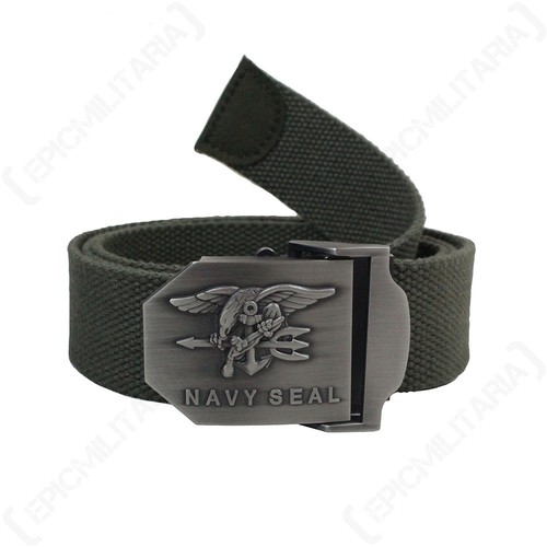 US Navy Seal Belt - Olive American Military Canvas Buckle Combat ...