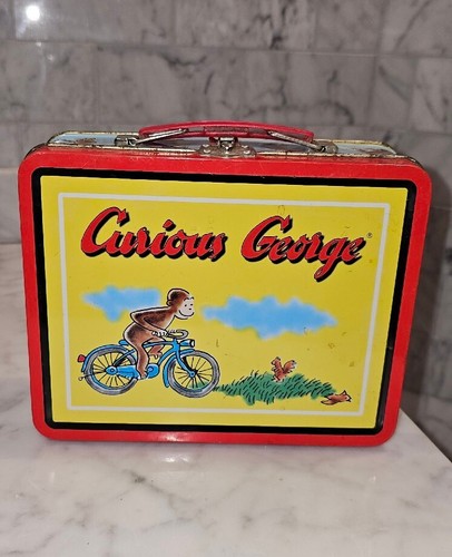 Vintage 1997 Curious George Lunch Box Series #3 Monkey on Bike Tin ...