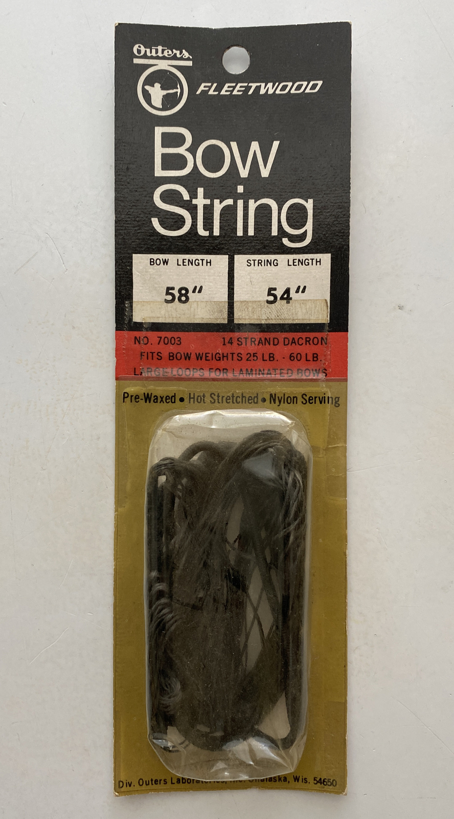 Vintage Fleetwood Archery Custom 54” 25/60# Bow String Traditional ...