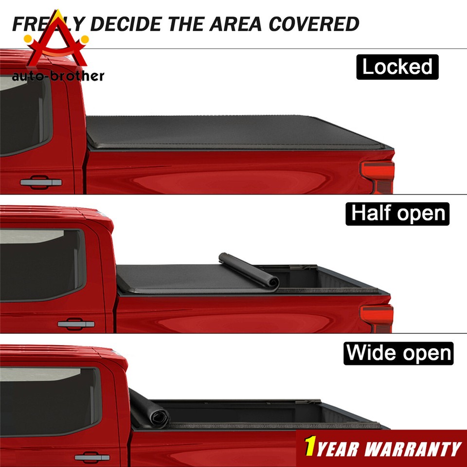Roll Up Tonneau Cover 5.8' Bed JDMSPEED For Chevy Silverado GMC Sierra ...