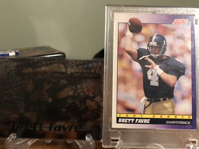 BRETT FAVRE LOT (2) 1991 Score Rookie card And 1997 Motion Vision GB ...