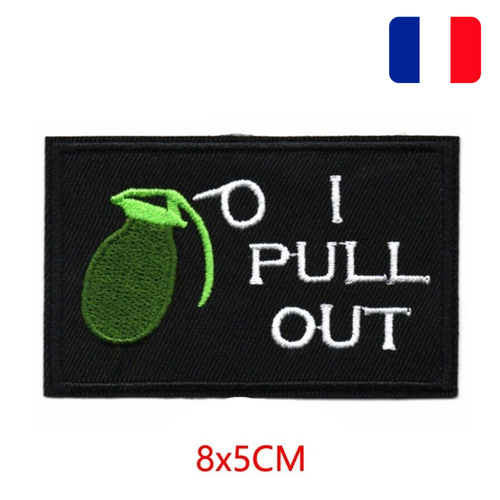 Patch Thermocollant Ecusson Brodé Vêtement à Repasser Grenade "I PULL OUT" | eBay