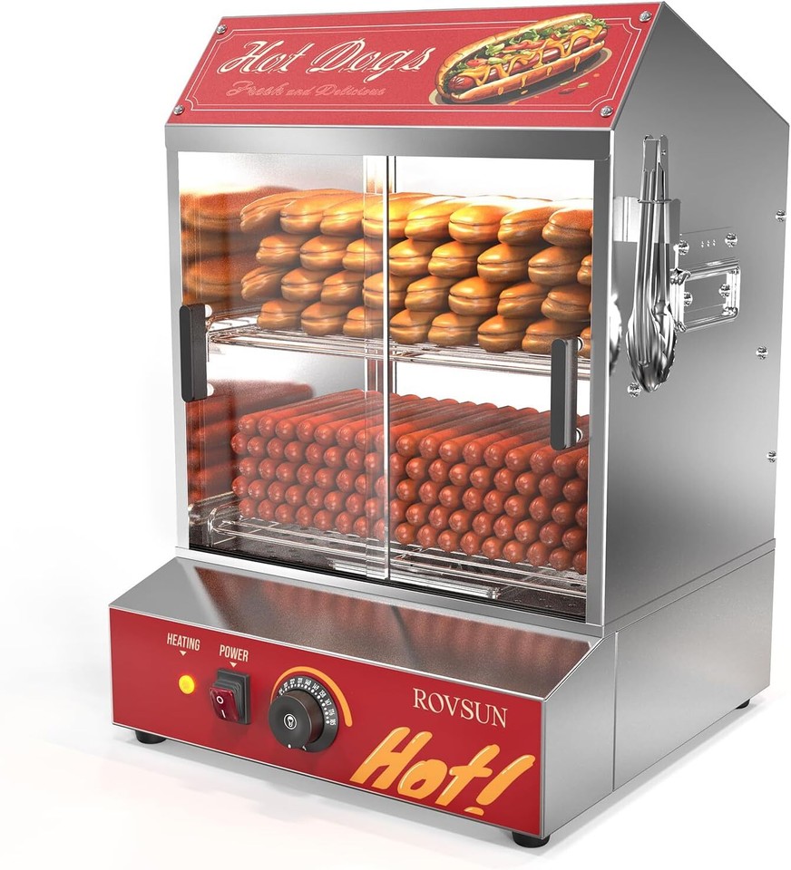 Commercial Hot Dog Steamer Machine 42.3QT Hot Dog Machine with Bun ...