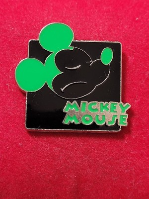 Disney Pin Trading Mad MICKEY MOUSE Green & Black Angry Annoyed Face ...