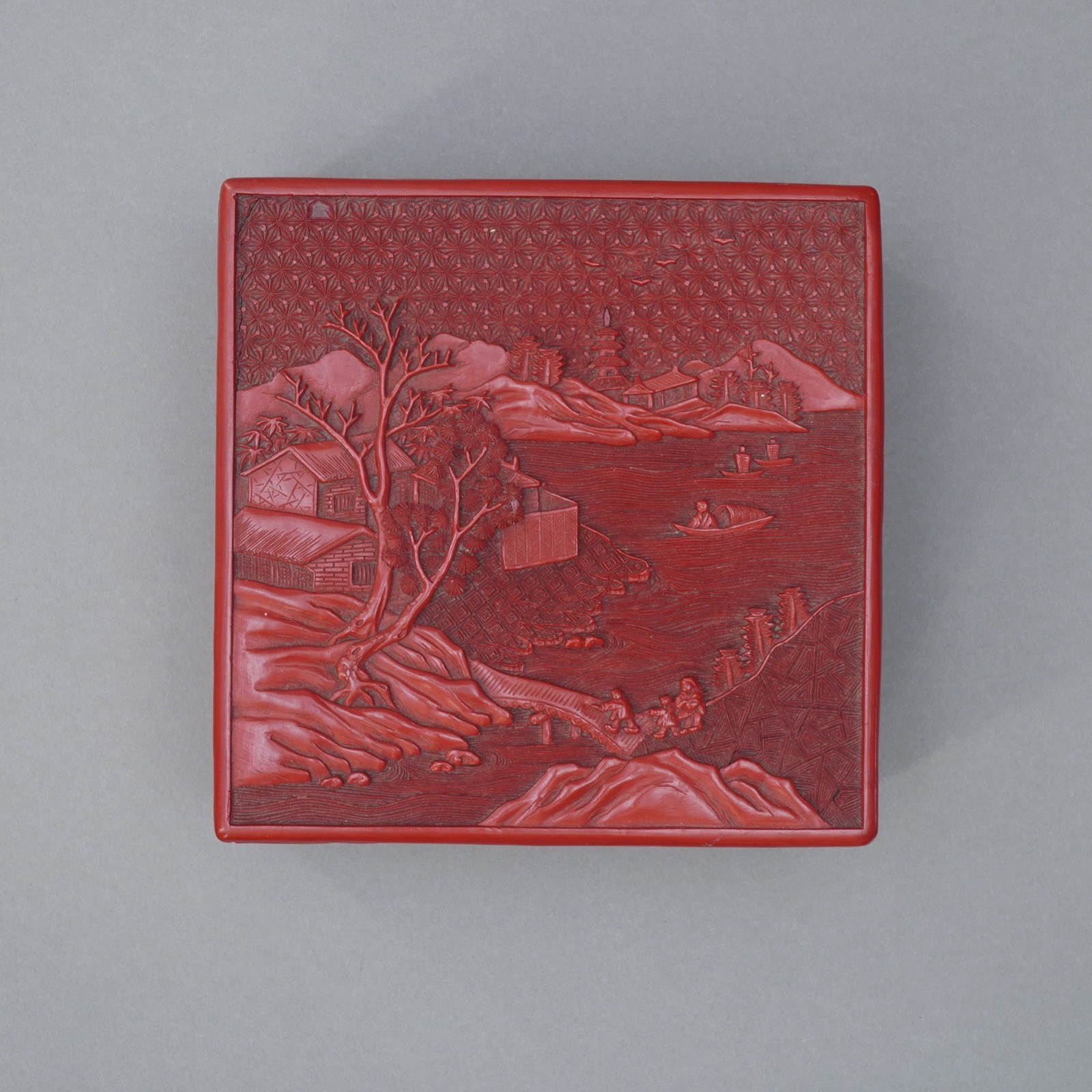 Japanese Lacquer Box Lid Box Red 1.41Z | eBay
