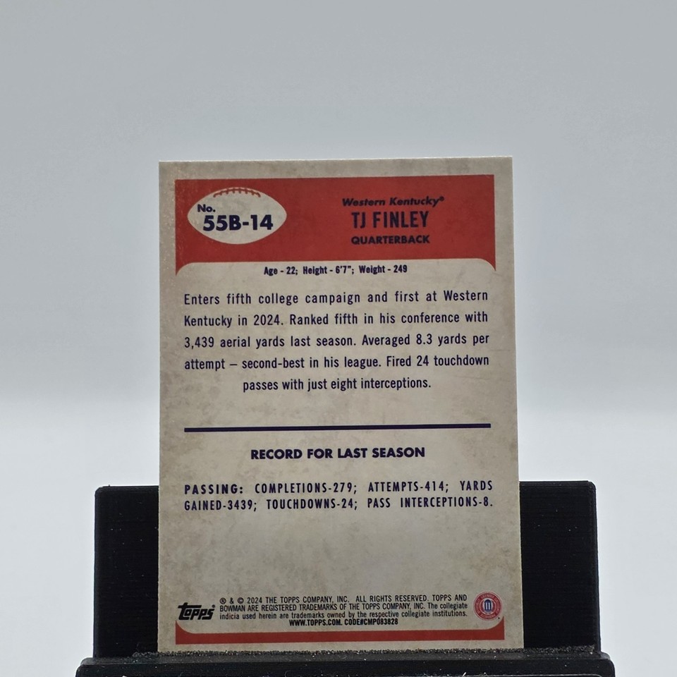 2024 Bowman University Chrome #55B-14 TJ Finley 1955 Bowman Football | eBay