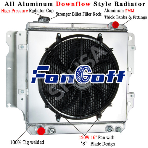 3 Row Radiator+Shroud Fan fit 1987-2006 Jeep Wrangler YJ/TJ 2.4L 2.5L 4 ...