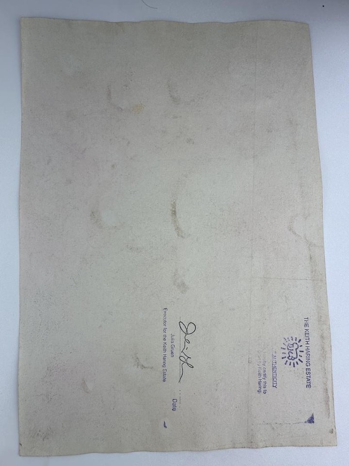 Keith Haring COA Art Painting Original Drawing Vintage Paper Signed | eBay