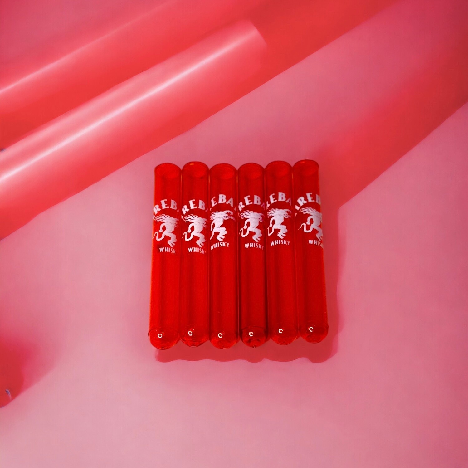 Fireball Test Tube Shot Glasses - Set of 6, Plastic, Party Essentials ...