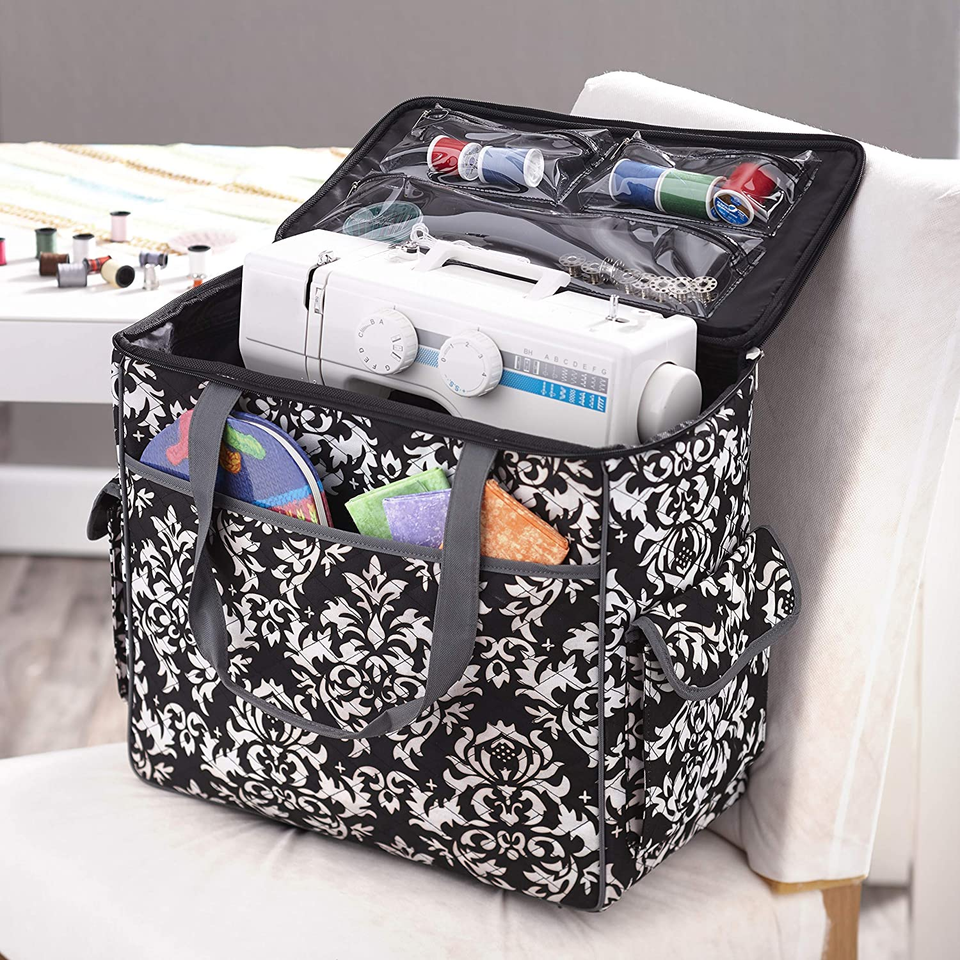 Rolling Sewing Machine Tote with 6 Storage Pockets 313094012003| eBay