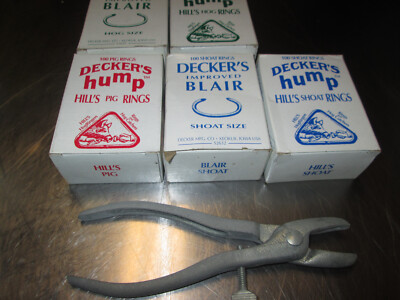 Decker Hill Hog Ringer, Pig/Shoat/Hog Size -R1 And 5 Packs Of Rings 500 ...