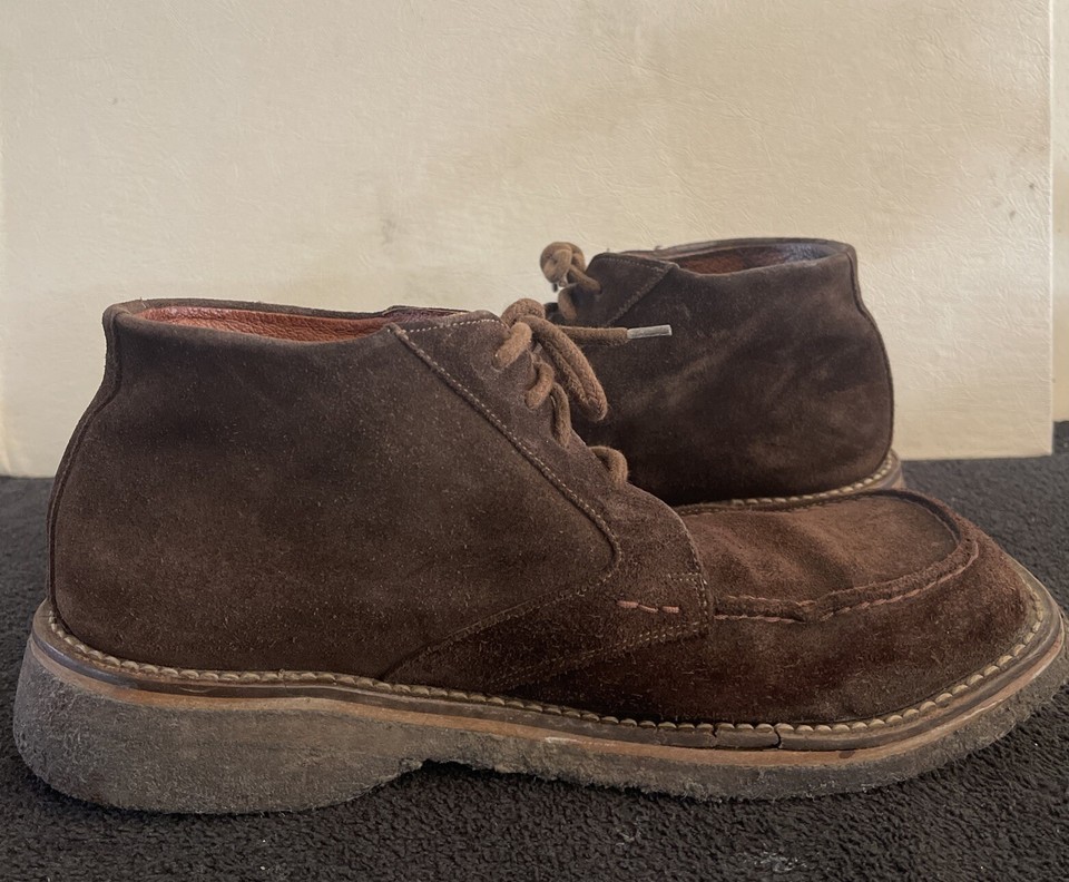 Mens Banana Republic Y2K Brown Suede Moc Square Toe Chukka Boots Size 8 ...