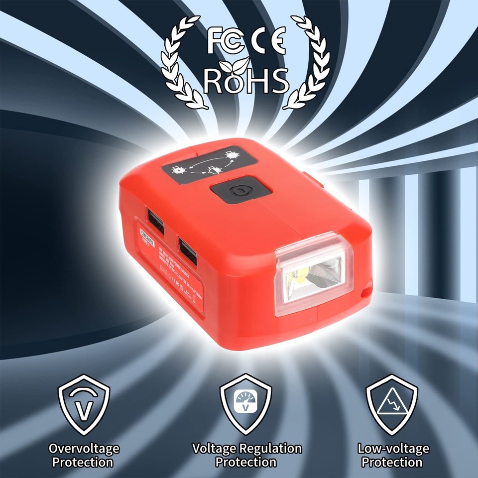 USB+DC+LED Light Power Source Adapter for Craftsman V20 20V Li-ion ...