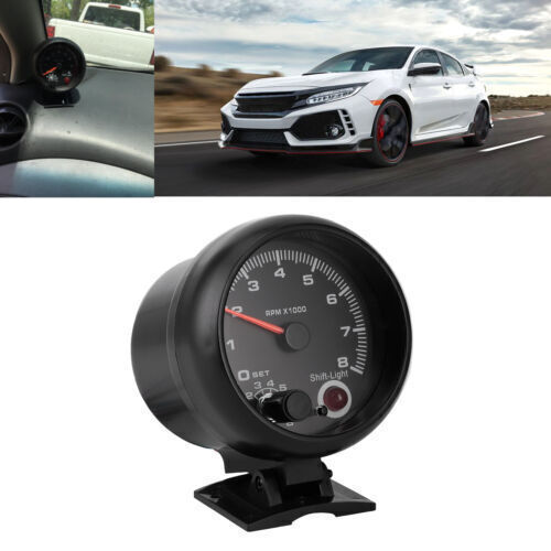 3.75" 92mm Car Tachometer Tacho Rev Counter Gauge LED Shift Light RPM ...