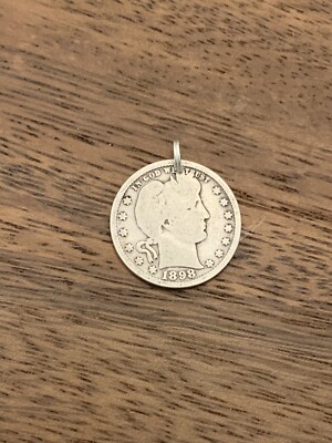 Barber Morgan Quarter 90% SILVER Coin Jewelry PENDANT CHARM-Vintage ...