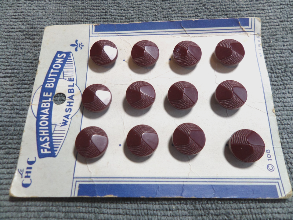 12 Le Chick Celluloid Fashionable Buttons BROWN CARVED PATTERN | eBay