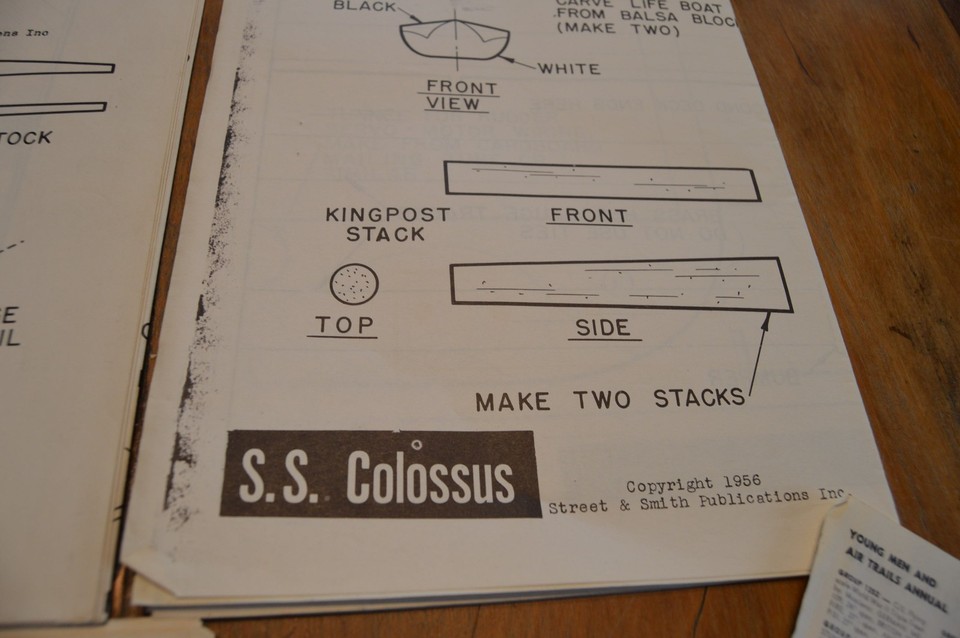 Hobby Helpers 1950s Model Plane Plans #56,#1154 Neptune Plane,SS ...
