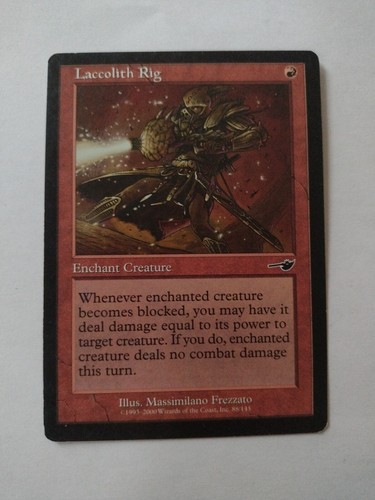 MTG Magic The Gathering Card Laccolith Rig Enchant Creature Red Nemesis ...