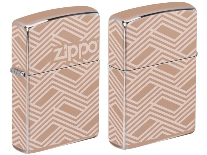 Zippo Rose Gold Lighter, Engraved 360 Degree Abstract Design, 99361 New ...