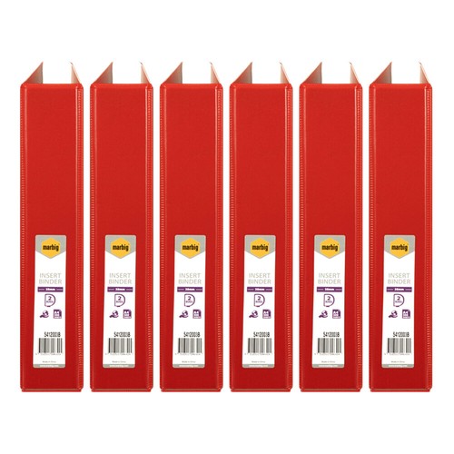 6x Marbig Clearview 2 D-Ring Insert Binder A4 File 38mm Document ...