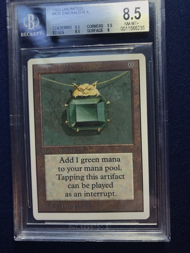 MTG Unlimited Mox Emerald BGS 8.5 NM-MT+ (Gem corners) 1993 | eBay
