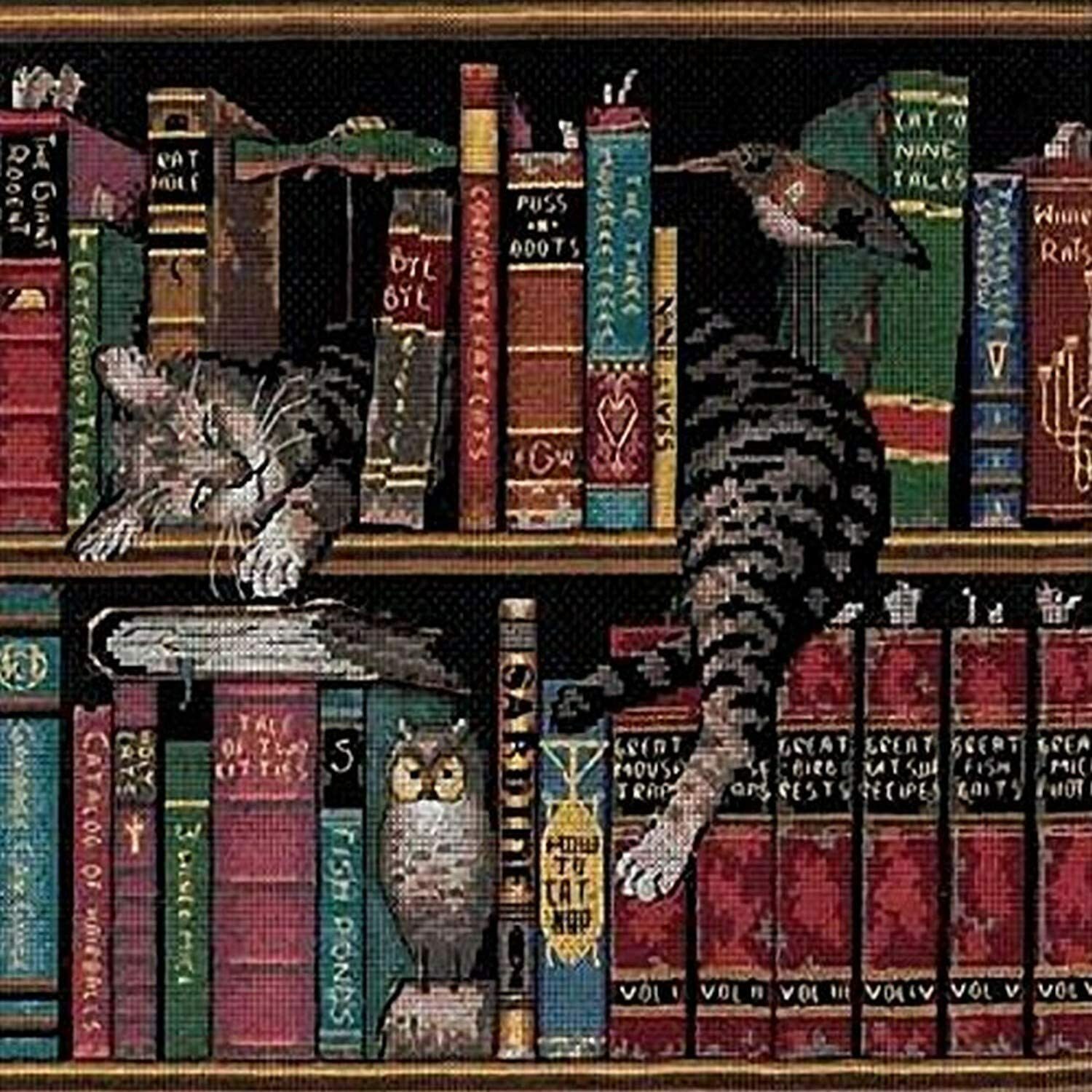 Dimensions Frederick the Literate Cat in Library Cross Stitch Kit ...