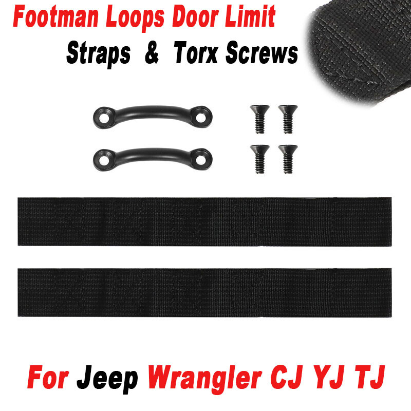 Footman Loops Door Limit Straps And Torx Screws Kit For Jeep Wrangler ...