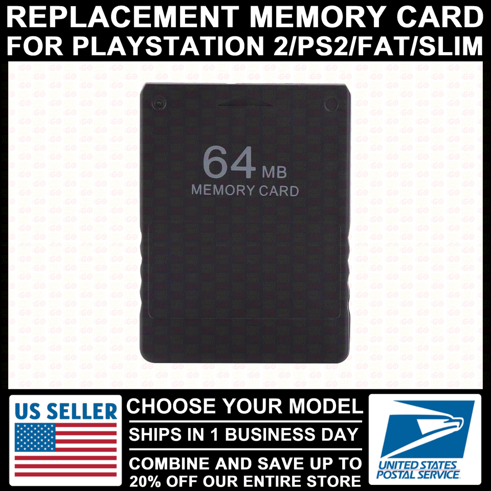 64MB/128MB/256MB Memory Card for PS2 PlayStation 2/Slim Console 64/128 ...
