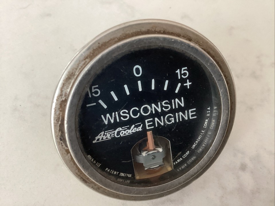 Vintage Wisconsin Air Cooled Engine Gauge 15 Amp Ammeter 2867768 | eBay