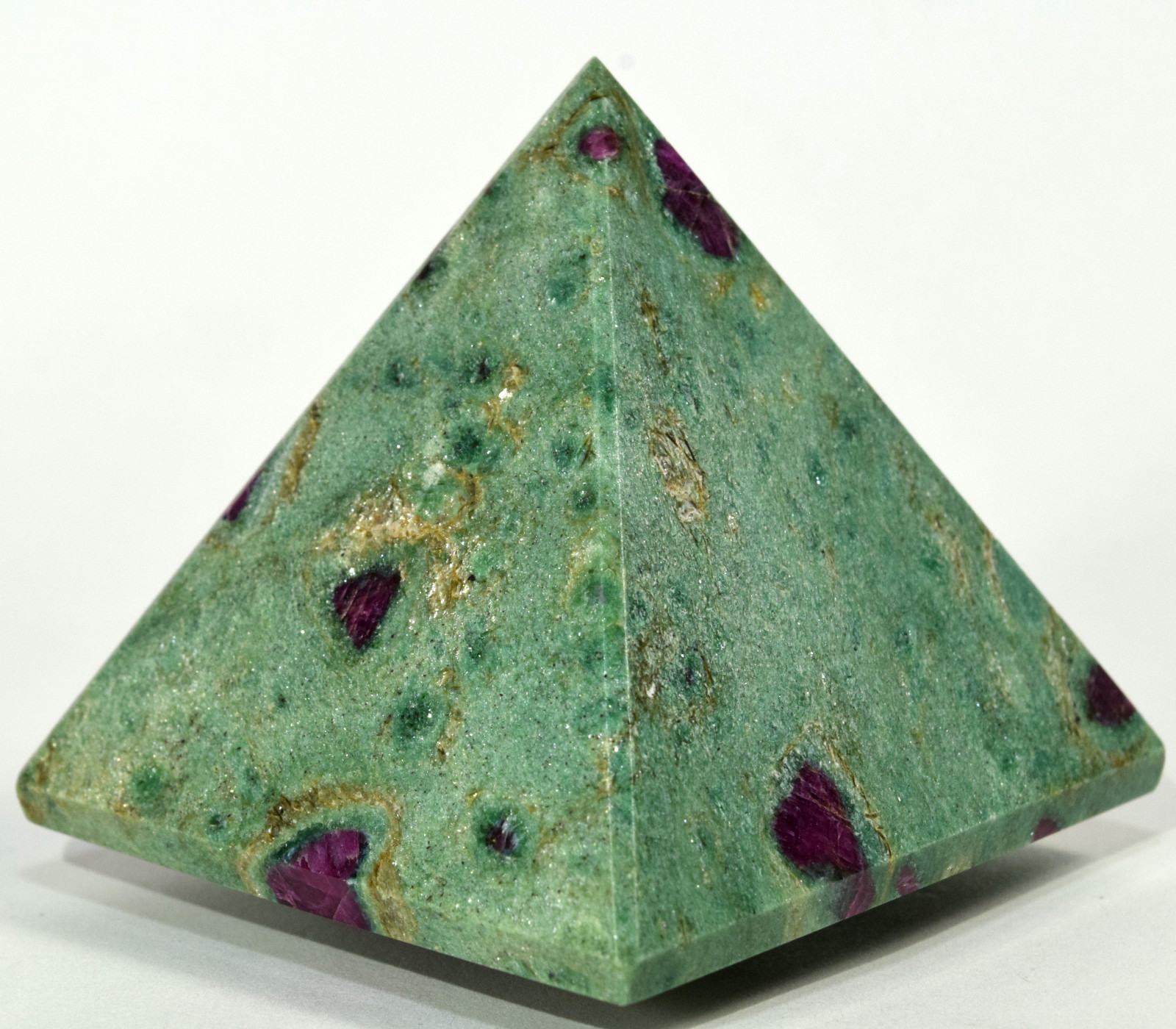 2.5" Natural Red Ruby Fuchsite Pyramid Polished Gemstone Crystal ...
