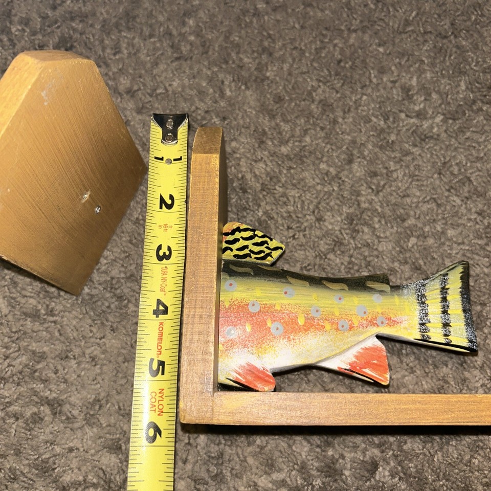 FANCY Hand Painted Wooden Fish Book Ends! QUALITY! | eBay