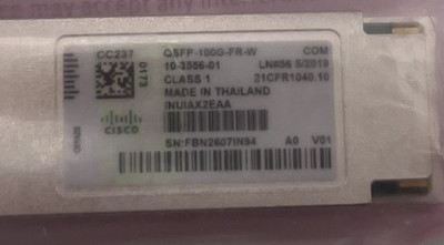 CISCO GENUINE QSFQ-100G-FR-W OPTICAL FIBER TRANSCEIVER MODULE 10-3556 ...