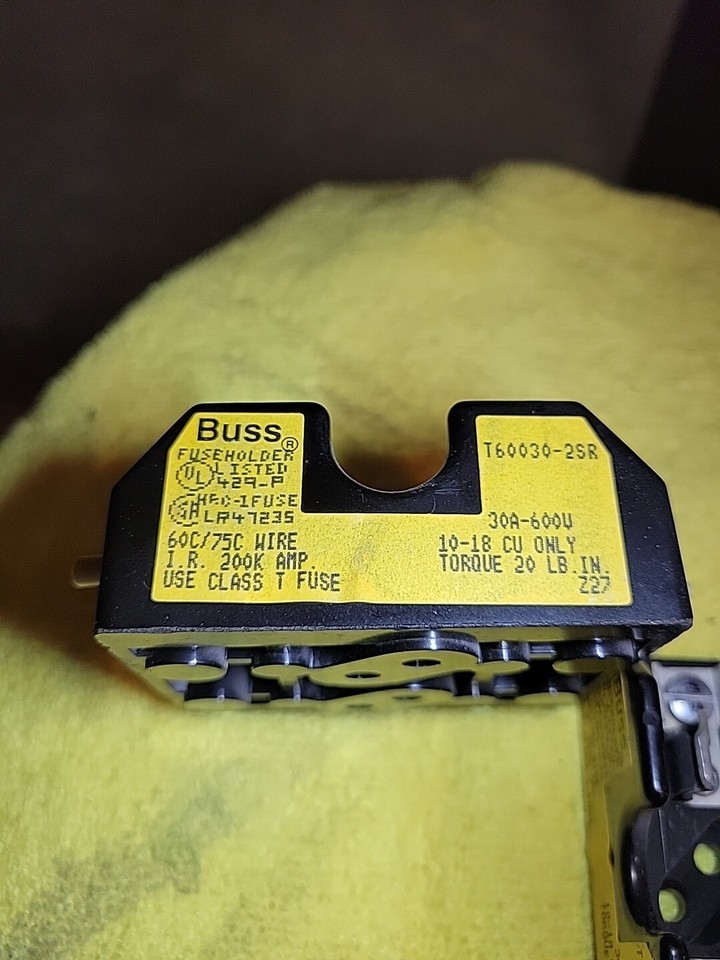 Buss Double Fuse Holder 30A 600V T60030-2SR | eBay