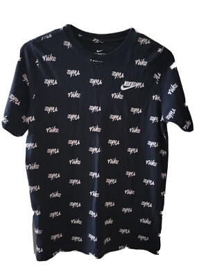 Nike Script Printed Tee Black Youth sz XL | eBay