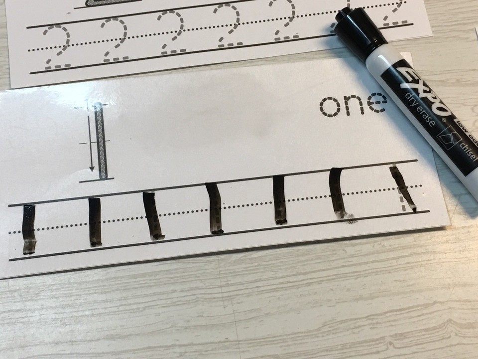 Numbers 1-20 Directional lines -laminated dry erase cards. Preschool ...