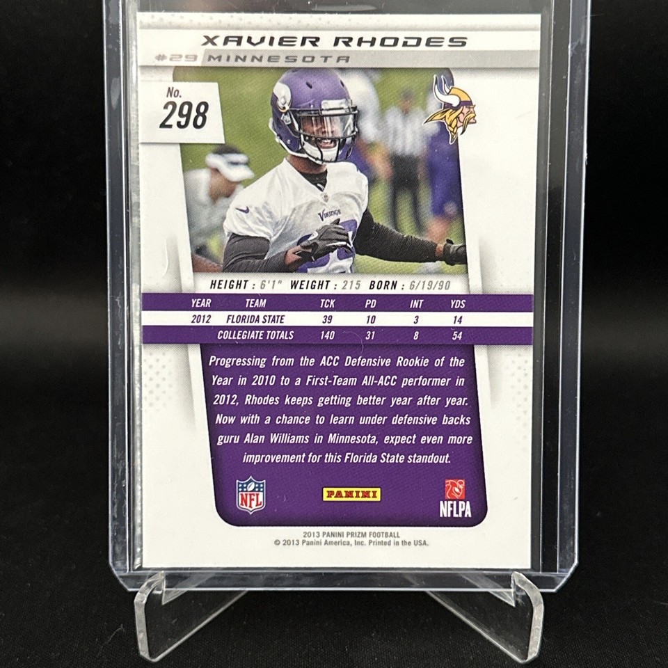 2013 Prizm: Xavier Rhodes Rookie Card No. 298 | eBay