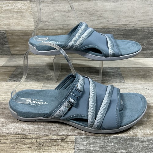 Merrell District Muri Slides Women's 11 Trooper Blue Gray Sandals Open ...