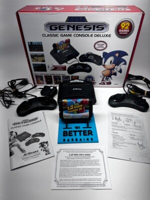 AtGames Sega Genesis Classic Mini Game Console Deluxe w/92 Games ...