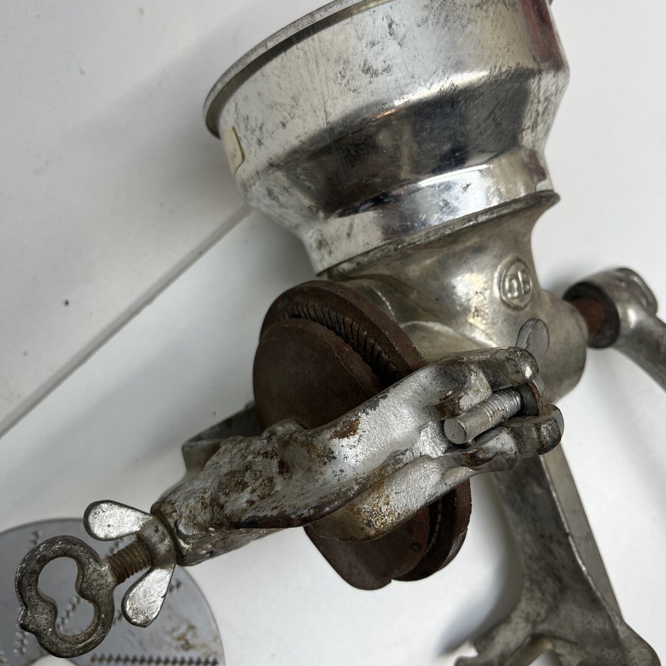 Vintage OB Polish Meat Grinder - Wooden Handle, W/ Parts Made In Poland ...