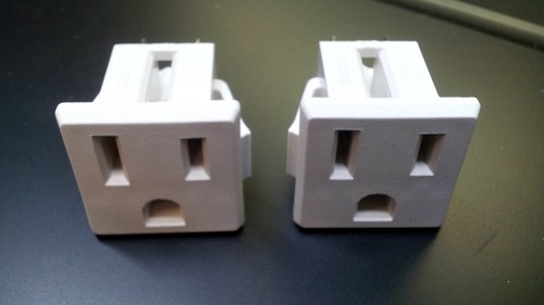 AC Socket Power Outlet Panel Mount 15A 125VAC 3-Prong Female White (Lot ...