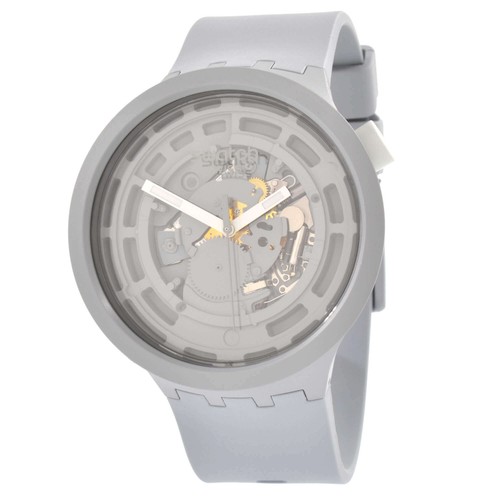 Swatch Unisex Watch Bioceramic C-Grey Transparent and Grey Dial Strap ...